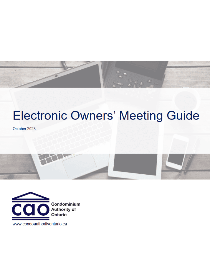 Condominium Authority of Ontario's Owners Meeting Guide