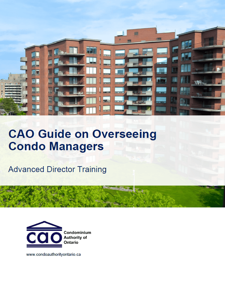 CAO Guide for Overseeing Condo Managers - Condominium Authority of Ontario